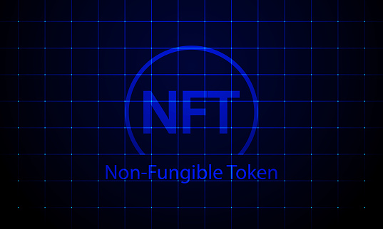 Spanduk Konsep Nft Token Non Fungible Pada Latar Belakang Biru Tua ... Spanduk Konsep Nft Token Non Fungible Pada Latar Belakang Biru Tua ...