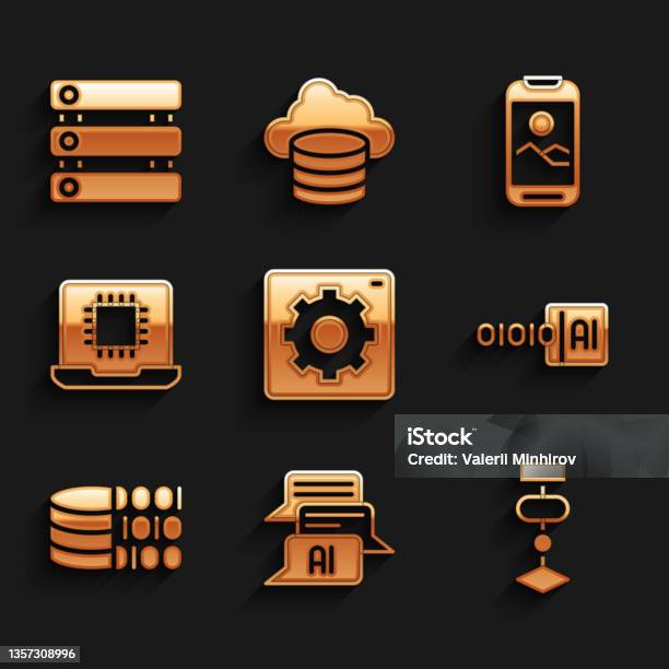 Set Computer Api Interface Chat Bot Algorithm Binary Code Processor Cpu 7109