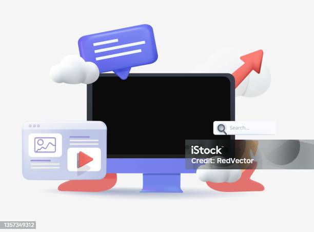 Mockup Perangkat Layar Mock Up Komputer Desktop Monitor Layar Kosong
