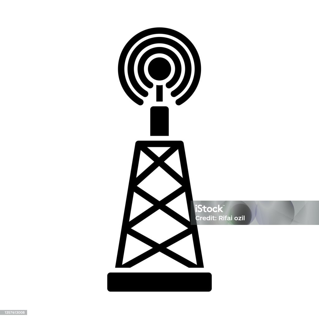Émetteur Antenne Icône Conception Modèle Vectoriel Illustration Signe
