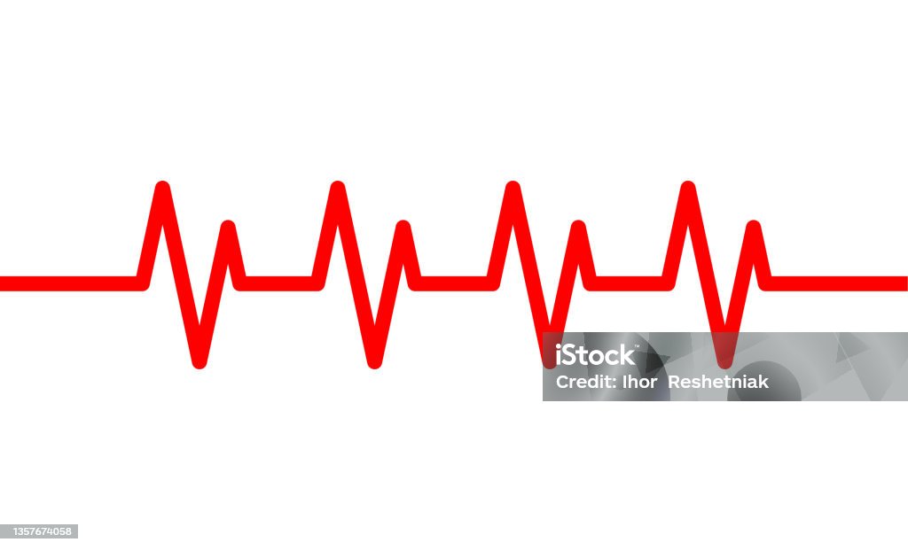 Ilustración De Cardiograma Y Pulso En Monitor Línea De Latidos Del