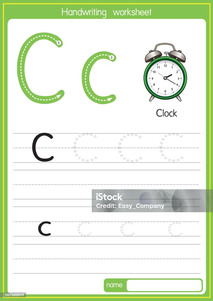 Illustration Vectorielle De Lhorloge Avec La Lettre De Lalphabet C