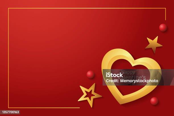 Desain Spanduk Selamat Hari Valentine Tampilan Atas Ilustrasi Vektor