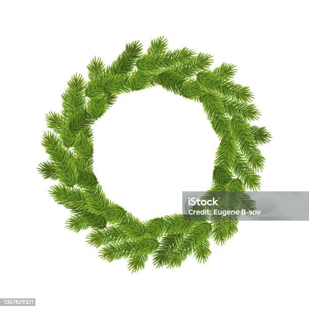Karangan Bunga Natal Dari Cabang Pohon Pinus Hijau Halus Ilustrasi Stok ... Karangan Bunga Natal Dari Cabang Pohon Pinus Hijau Halus Ilustrasi Stok ...