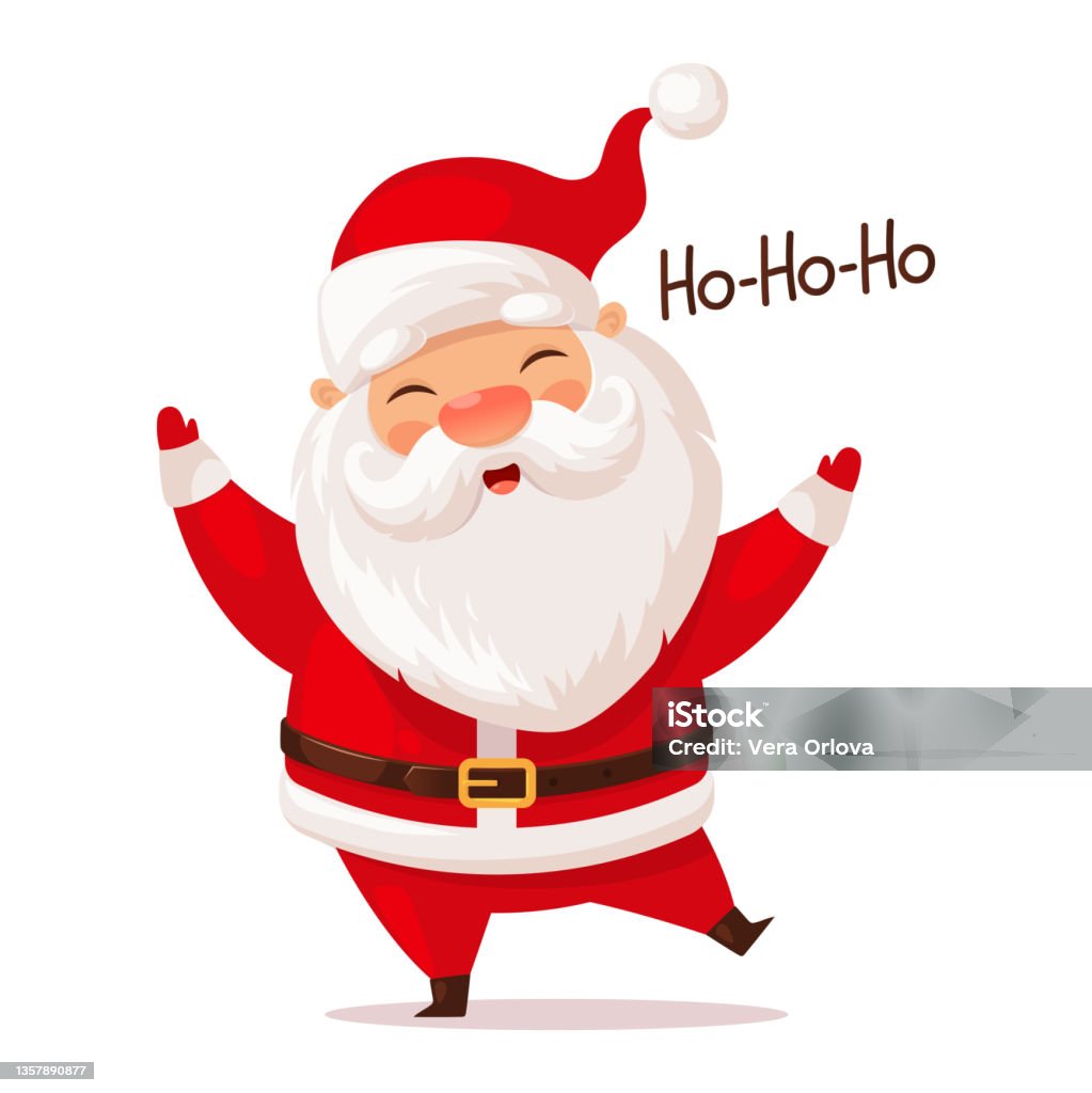 Cute Dancing Santa Claus Christmas Vector Illustration向量圖形及更多耶誕老人圖片