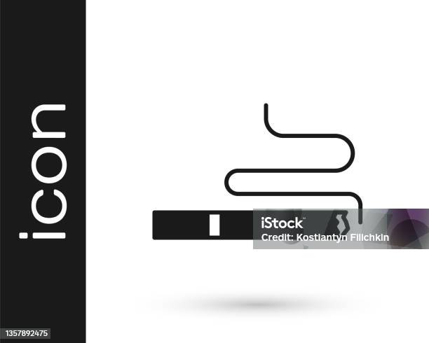 Icône De Cigarette Noire Isolée Sur Fond Blanc Signe De Tabac Symbole