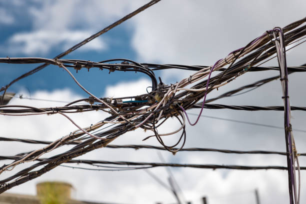 Free Stock Photo of Tangled wires on metal fencing close-up | Download ...