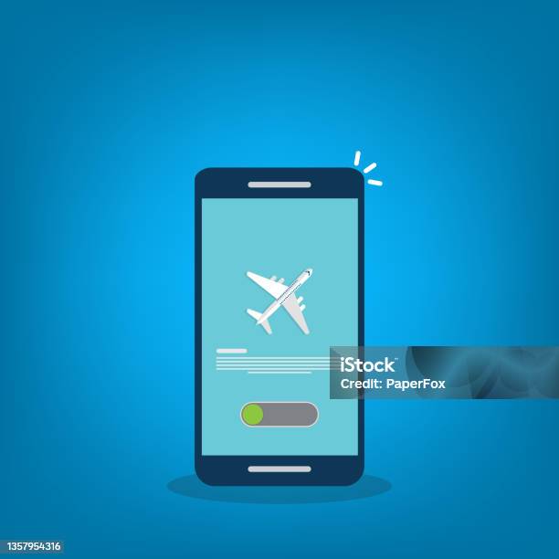 Le Mode Avion Est Activé Avis De Smartphone Davion Davion Illustration