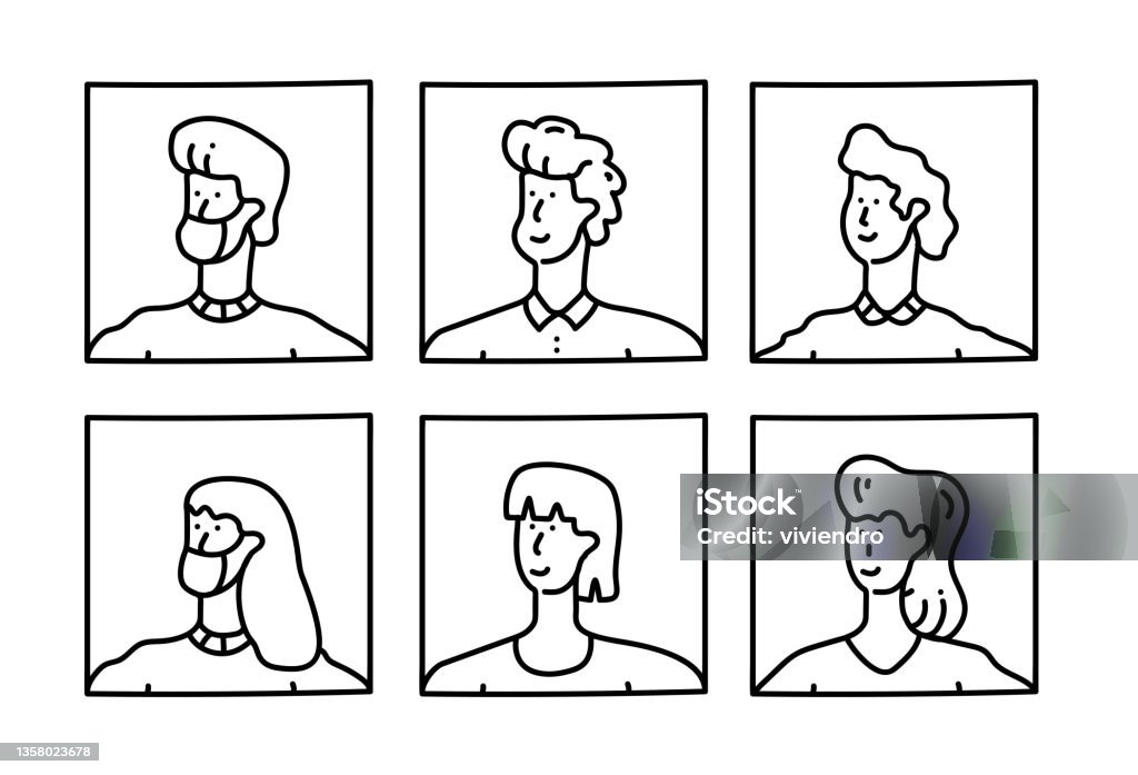 Social Media Avatar Hand Drawn Design Stock Illustration Download