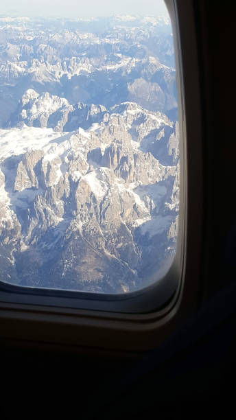 Free Stock Photo of Snowy Mountain Range View From Airplane Window ...