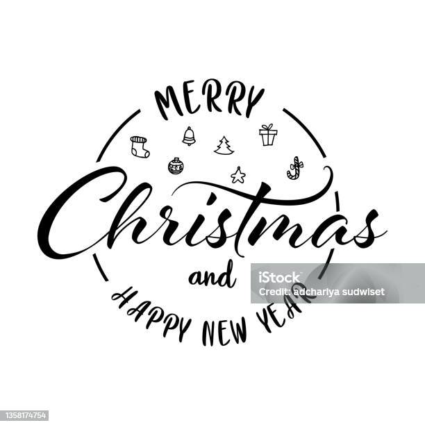 Template Tipografi Selamat Natal Dan Tahun Baru Kartu Ucapan Hitam