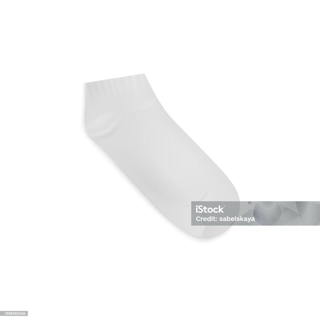 Chaussette Blanche Courte Vierge Illustration Vectorielle De Modèle