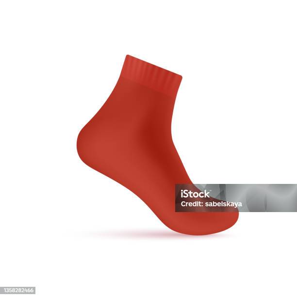 Chaussette Vierge Rouge Sur Maquette De Pied Invisible Illustration
