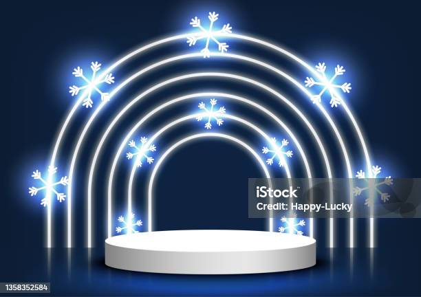 Latar Belakang Natal 3d Podium Panggung Dihiasi Dengan Cahaya Neon Dan ... Latar Belakang Natal 3d Podium Panggung Dihiasi Dengan Cahaya Neon Dan ...