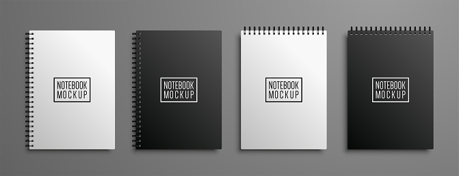 Realistic Vector Notebook Mockup Set Stock Illustration - Download ... Realistic Vector Notebook Mockup Set Stock Illustration - Download ...