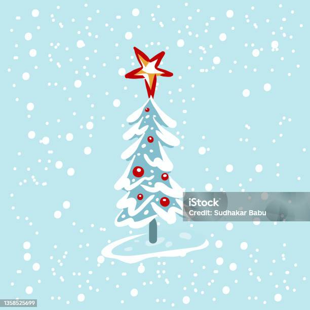 Image Clipart Darbre De Noël Enneigé Vecteurs Libres De Droits Et Plus