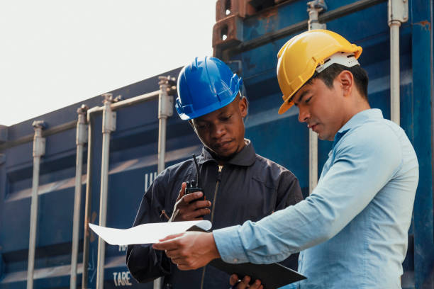 Free Stock Photo of Workers standing and checking containers | Download ...