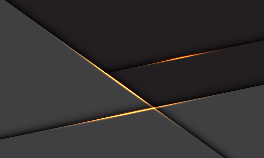 Garis Cahaya Emas Abstrak Pada Desain Bayangan Geometris Abuabu Vektor Latar Belakang Futuristik