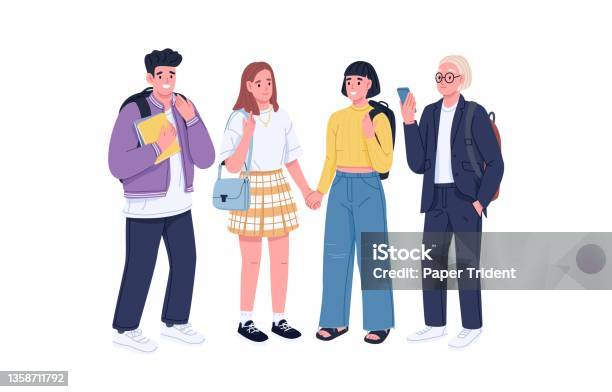 Potret Temanteman Yang Bahagia Teman Sekelas Remaja Berdiri Bersama ... Potret Temanteman Yang Bahagia Teman Sekelas Remaja Berdiri Bersama ...