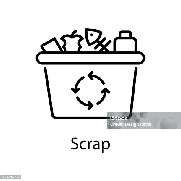 Ilustración De Scrap Vector Contorno Icon Diseño Ilustración Símbolo De Actividades En El