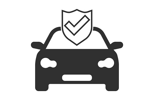 Voiture Dassurance Icône Isolée Sur Fond Blanc Entretien Automobile