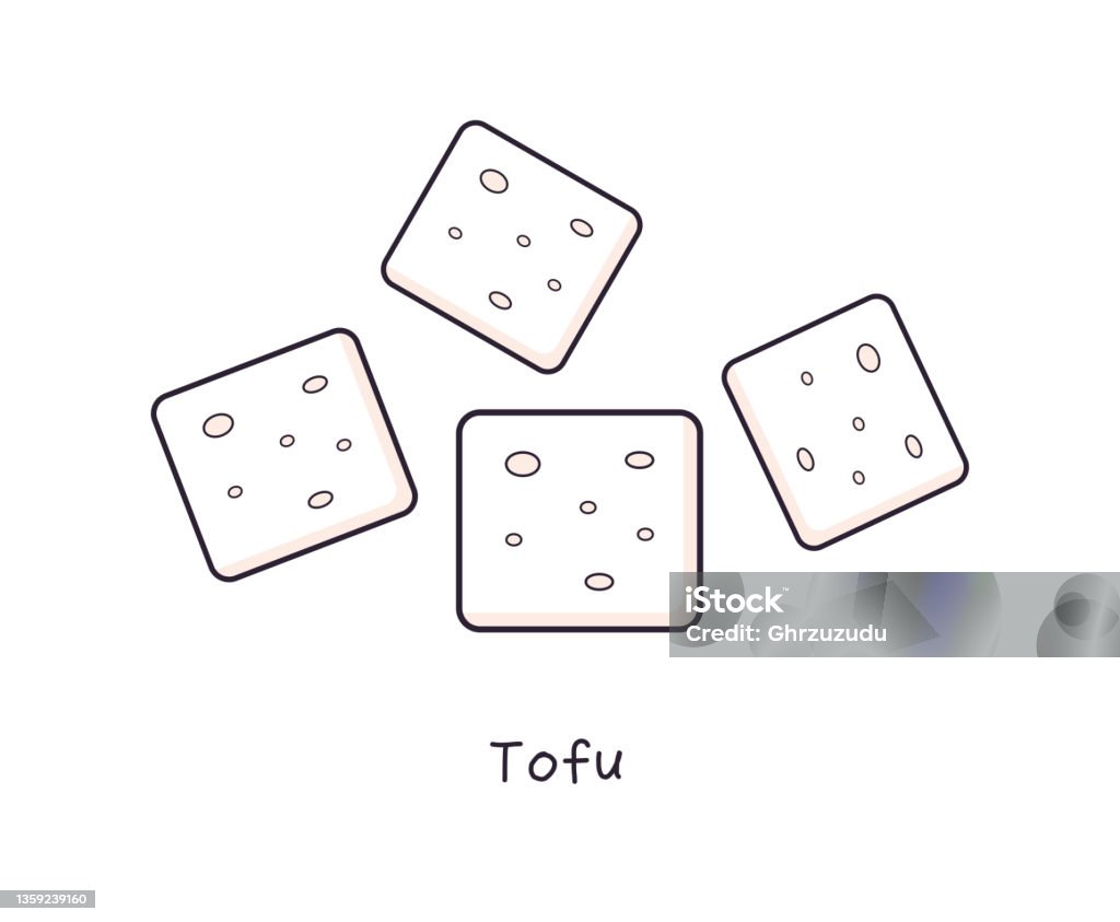 Tahu Putih Kedelai Kacang Dadih Dadu Vektor Terisolasi Ilustrasi Stok Unduh Gambar Sekarang