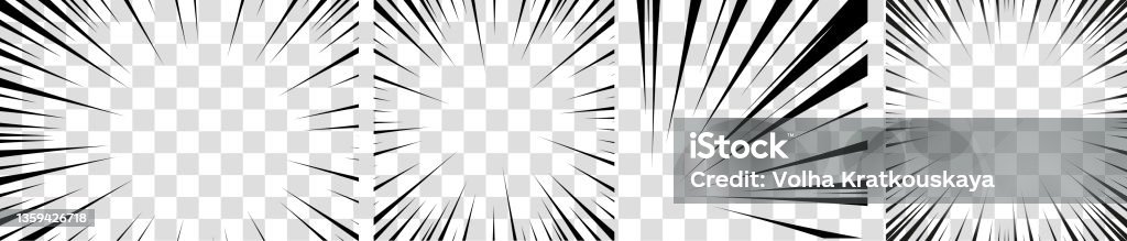 Vetores De Linhas Radiais De Movimento De Mangá Linhas De Quadro De