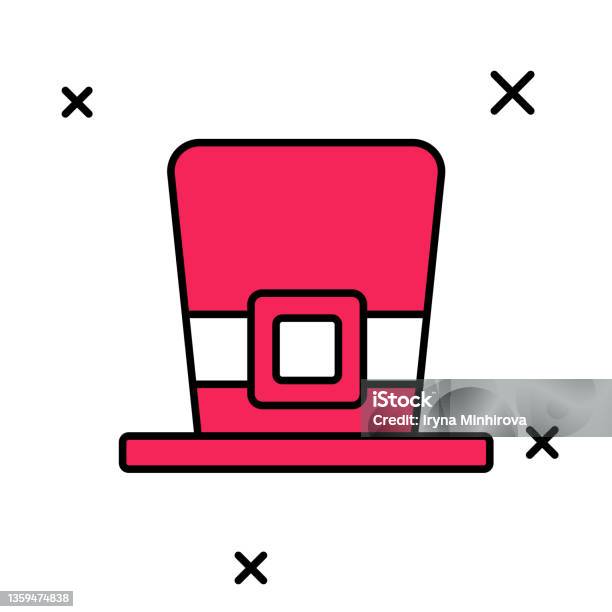 Contour Rempli Icône Du Chapeau Leprechaun Isolée Sur Fond Blanc Bonne
