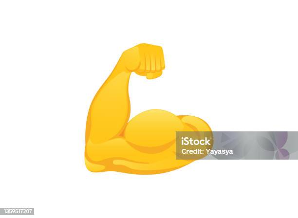Flexed Biceps Icon Hand Gesture Emoji Illustration向量圖形及更多表情符號圖片 Istock