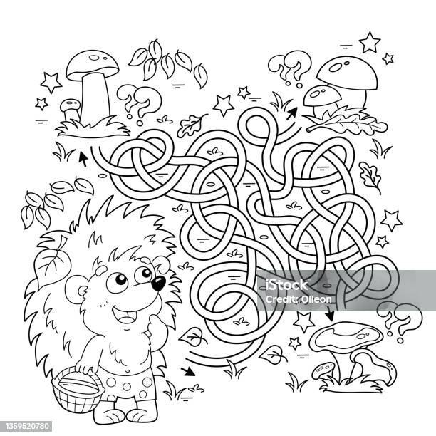 Labyrinthe Ou Jeu De Labyrinthe Puzzle Route Enchevêtrée Coloriage