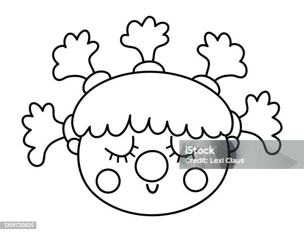 Vector Noir Et Blanc Clown Visage De Fille Clipart De Lavatar De