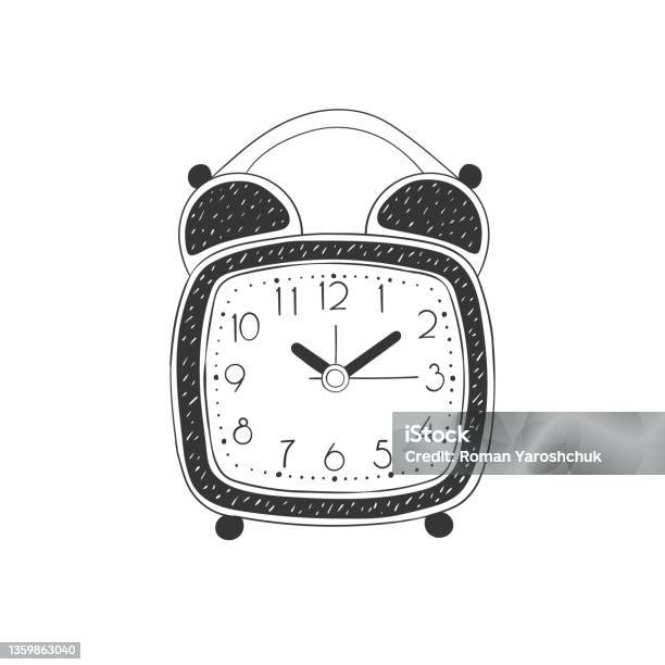 Ilustración de Despertador Reloj De Mesa Retro Dibujado A Mano ... Ilustración de Despertador Reloj De Mesa Retro Dibujado A Mano ...