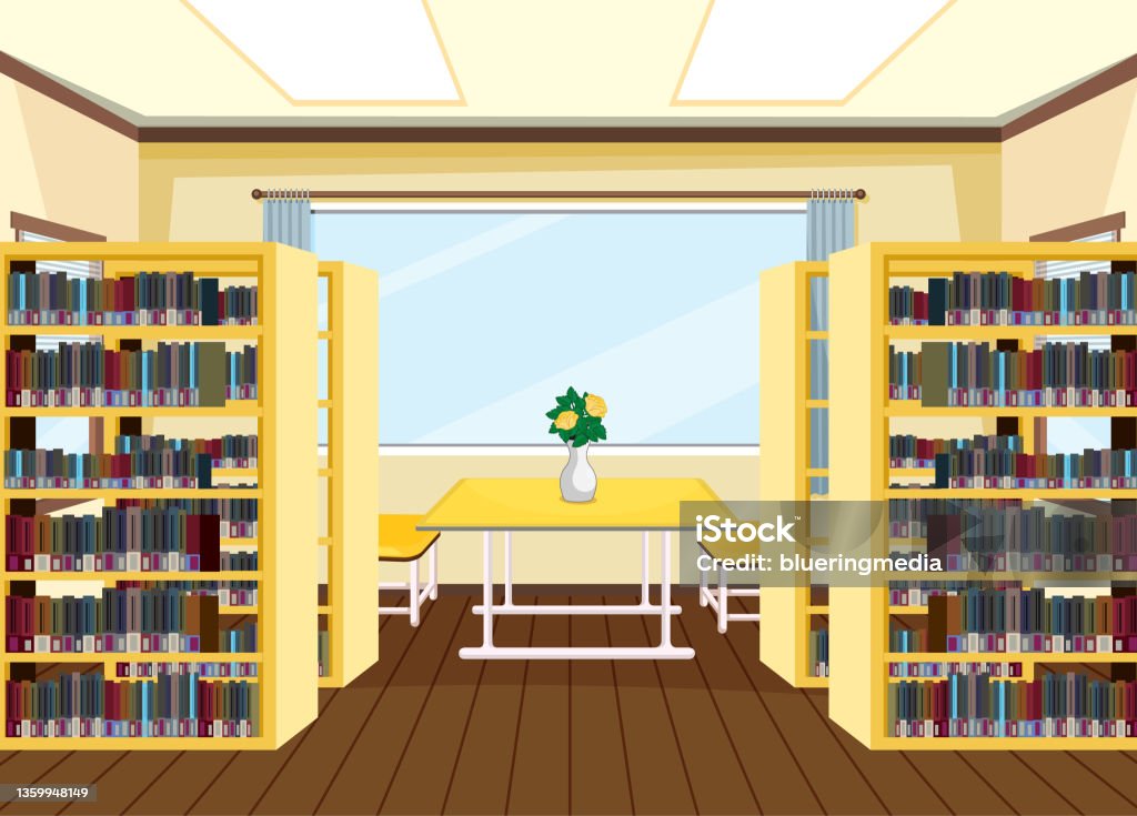 Desain Interior Perpustakaan Sekolah Ilustrasi Stok Unduh Gambar Sekarang Arsitektur Buku