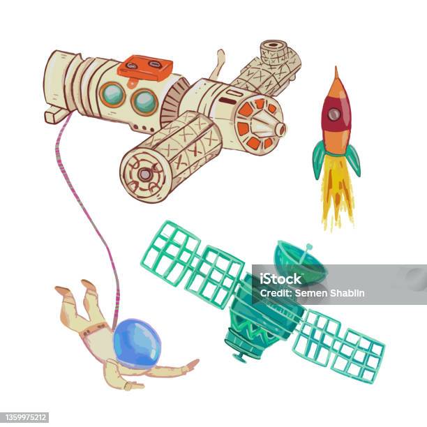 Ilustración de Lindo Conjunto Espacial De Dibujos Animados De ... Ilustración de Lindo Conjunto Espacial De Dibujos Animados De ...