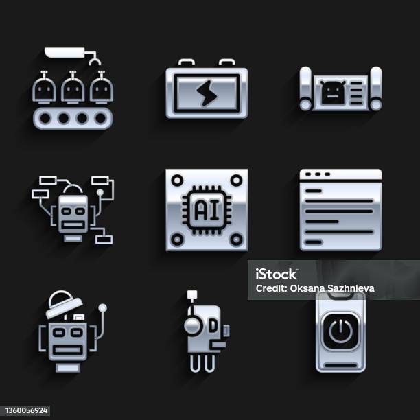 Set Processor With Microcircuits Cpu Robot Turn Off Robot From Phone Computer Api Interface