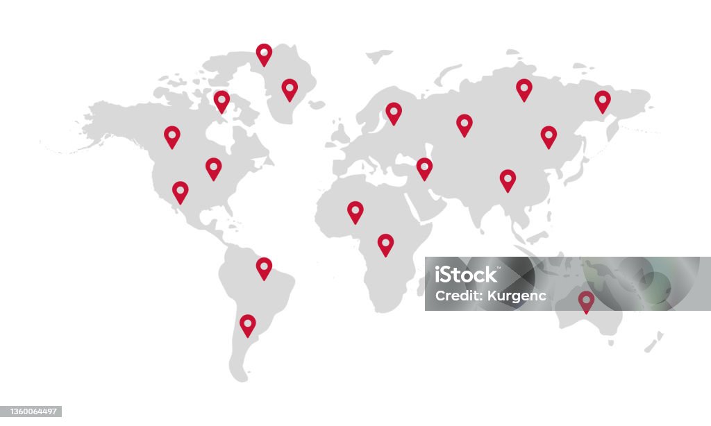 Map Pointer Mark On World Background Globe Communication Concept