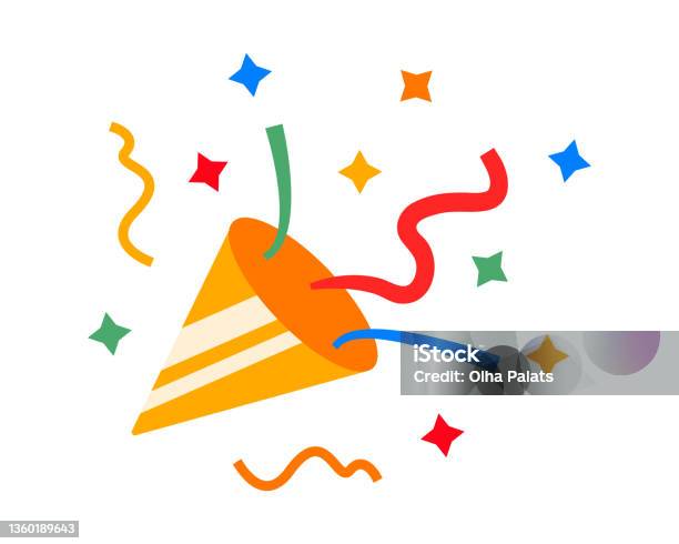 Icône Confetti Popper Image Couleur Isolée Sur Fond Blanc Élément De