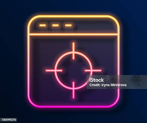 Ilustración de Línea De Neón Brillante Icono De Concepto De Objetivo ... Ilustración de Línea De Neón Brillante Icono De Concepto De Objetivo ...