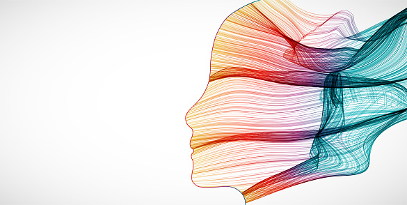 Ilustración De La Silueta De Una Cabeza Humana Está Llena De Olas Fondo