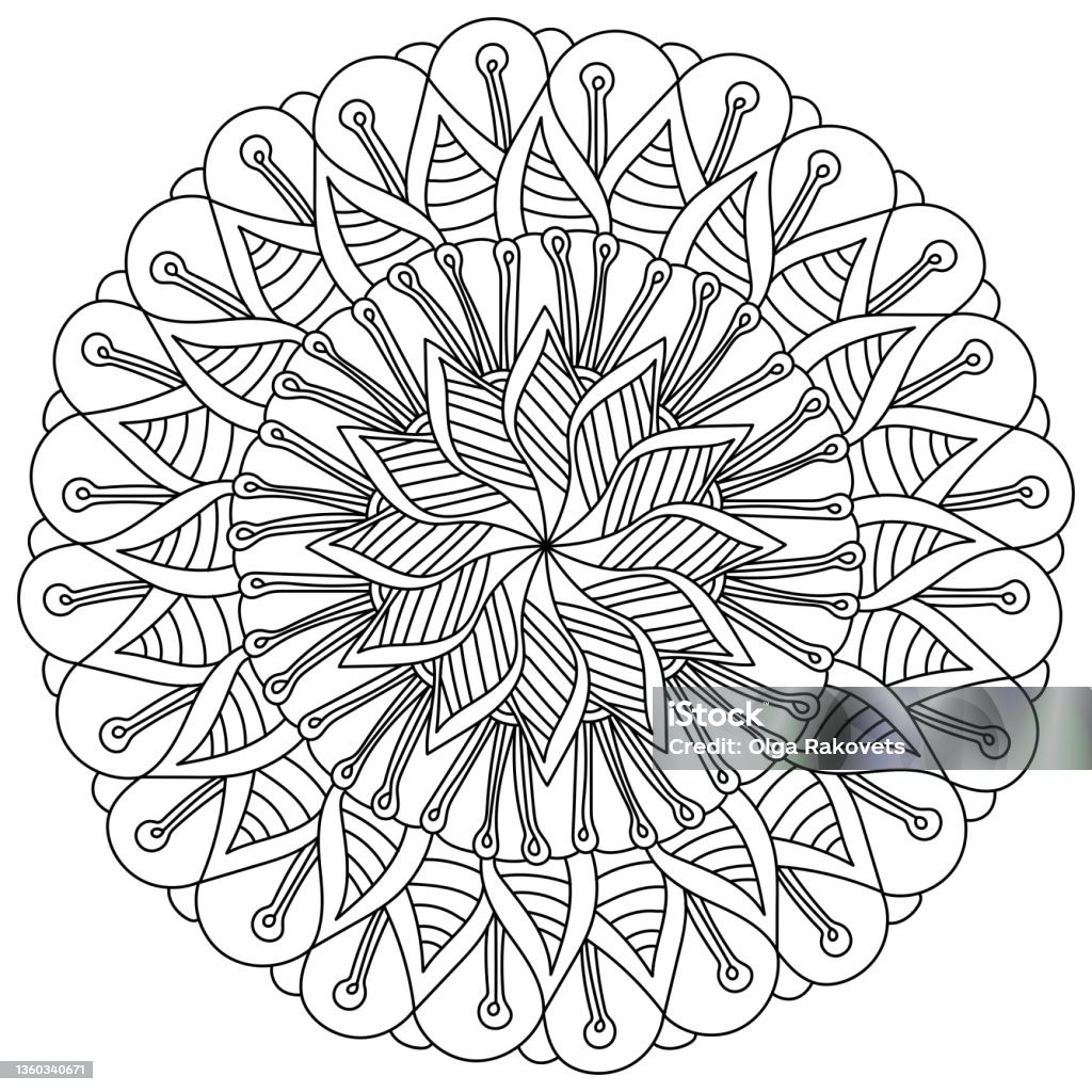 Mandala Abstrak Dengan Pola Hiasan Halaman Mewarnai Bentuk Bunga ... Mandala Abstrak Dengan Pola Hiasan Halaman Mewarnai Bentuk Bunga ...