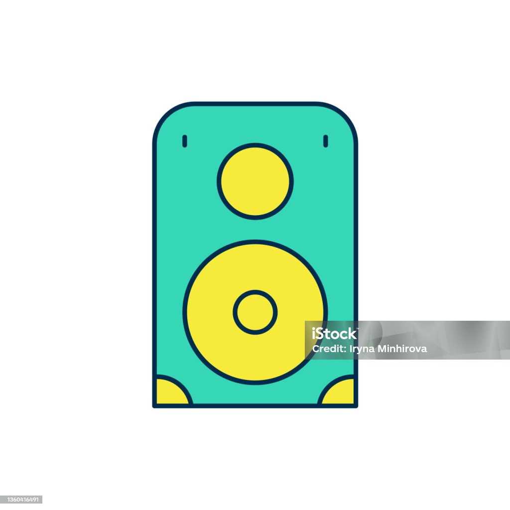 Filled Outline Stereo Speaker Icon Isolated On White Background Sound