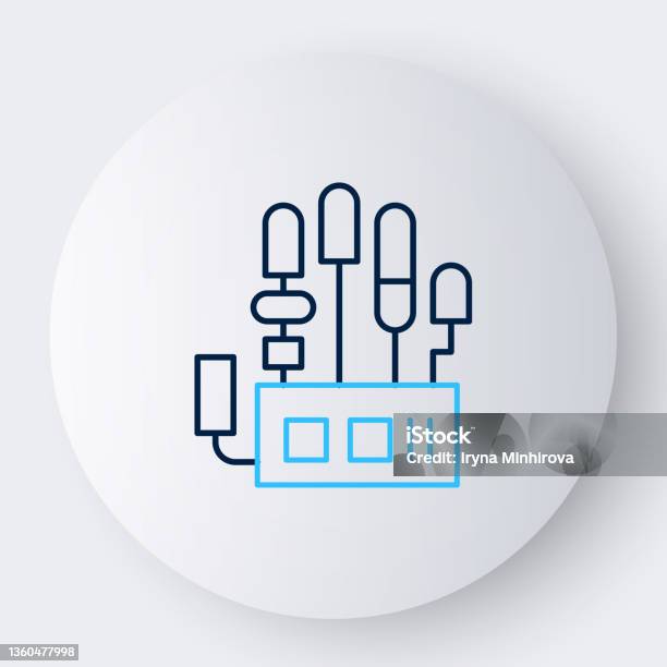 Graphisme Mécanique De Main De Robot De Ligne Disolement Sur Le Fond