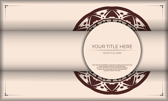 Template Untuk Desain Cetak Kartu Pos Dengan Ornamen Yunani Spanduk
