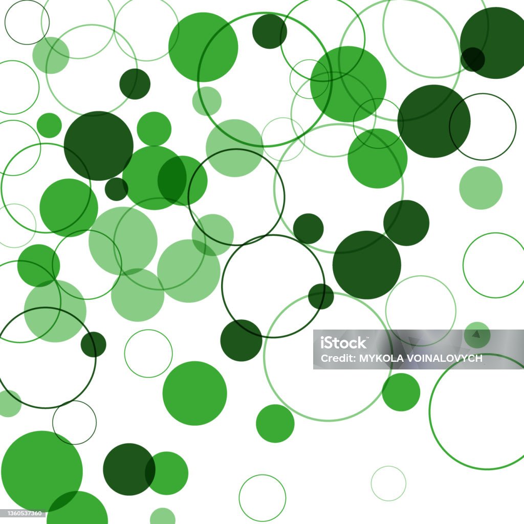 Abstract Design Geometric Green Circles Vector Poster Background Stock