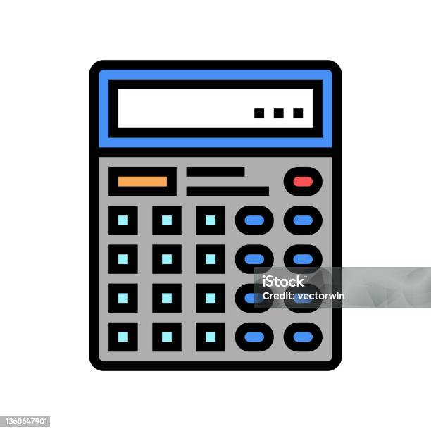 Calculator Digital Device For Counting Color Icon Vector Illustration ... Calculator Digital Device For Counting Color Icon Vector Illustration ...