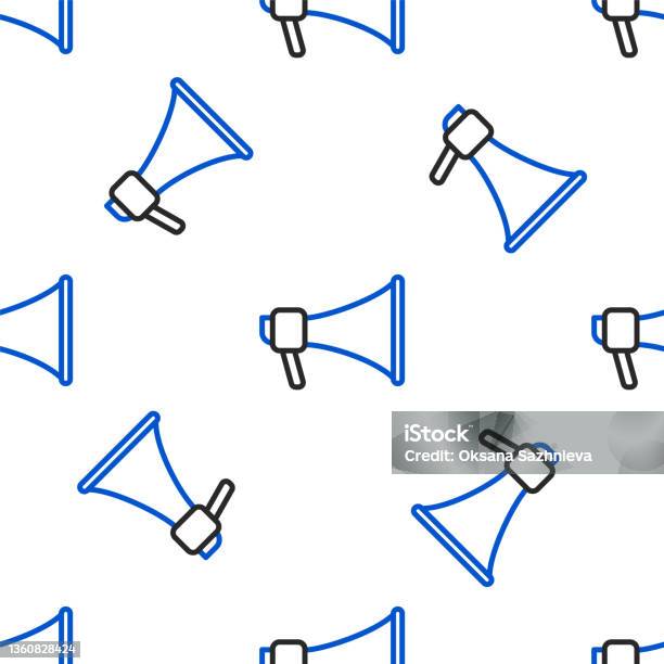 Vetores De O Ícone Da Linha Megaphone Isolou O Padrão Perfeito No Fundo