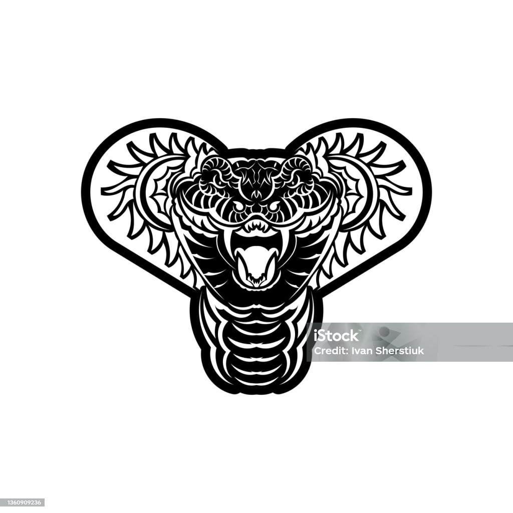 Lambang Maskot Logo Kepala Ular Vektor Konsep Logo Sport Ilustrasi Stok