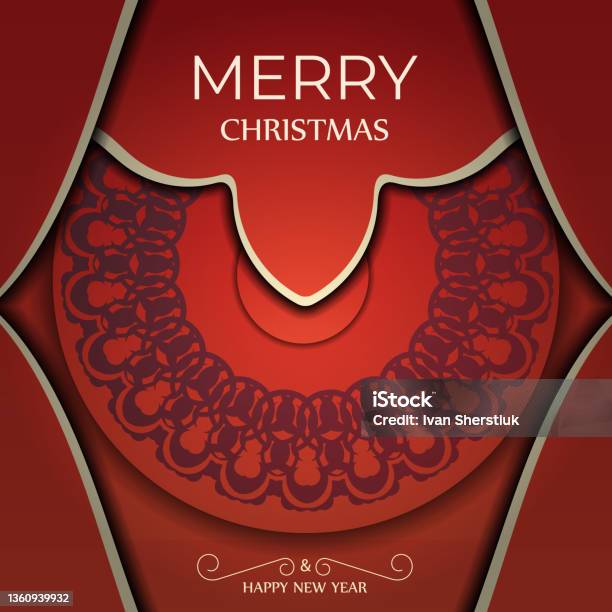 Brosur Meriah Selamat Natal Dan Selamat Tahun Baru Warna Merah Dengan