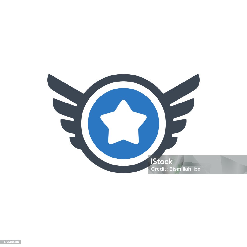Wings Badge Icon Stock Illustration Download Image Now Award Badge Icon Symbol Istock