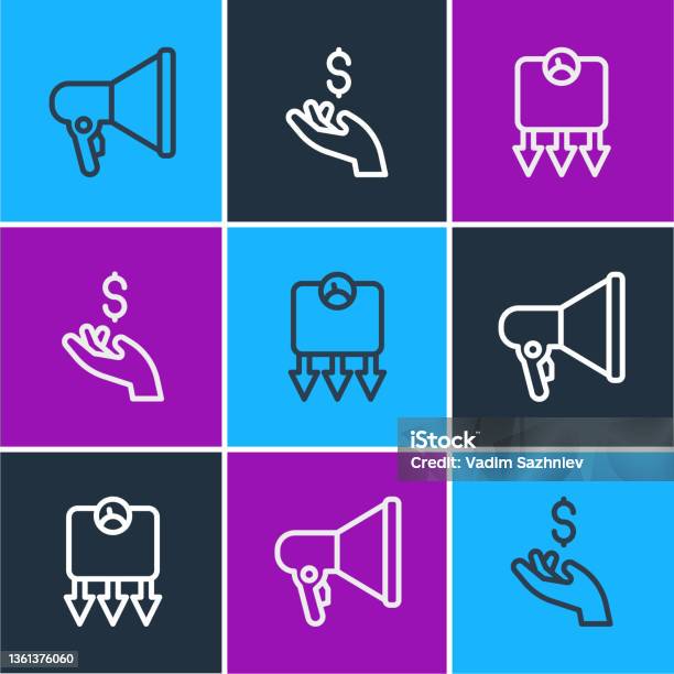 Vetores de Definir Linha Megaphone Perda De Peso E Mão Segurando Ícone ... Vetores de Definir Linha Megaphone Perda De Peso E Mão Segurando Ícone ...